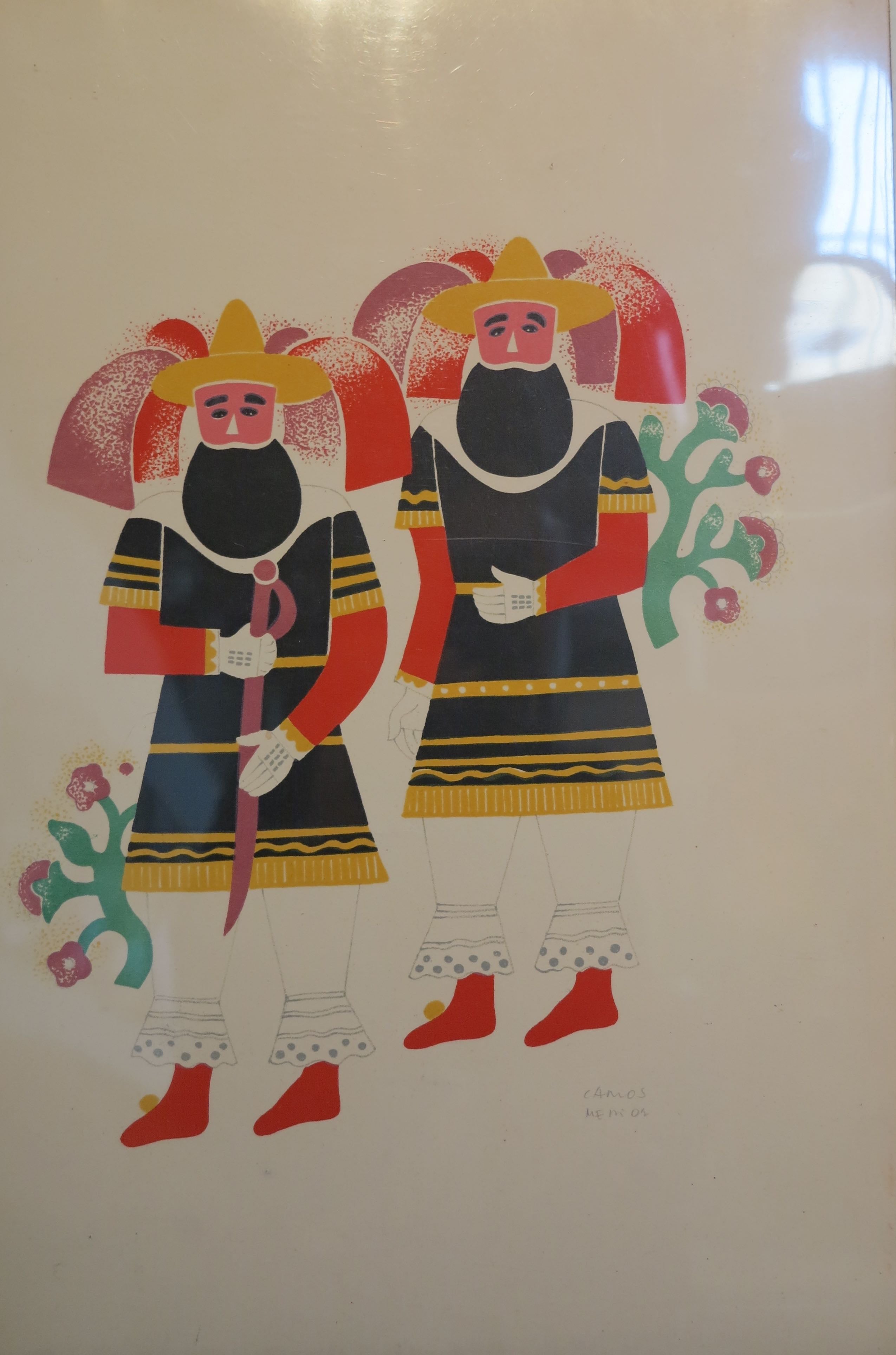 Carlos Merida - Carnival in Mexico - Two men from Huejotzingo – MLA Gallery